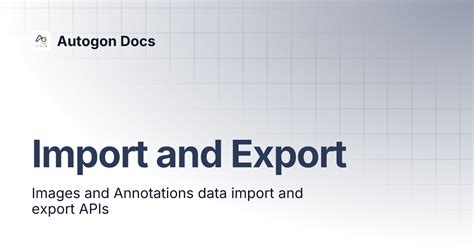 import and export autogon docs