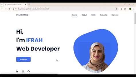 ifrah sarfraz on linkedin webdevelopment portfolio internship
