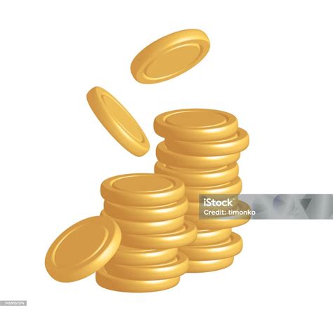 금화 떨어지는 3d 현실적인 돈 벡터 흰색 흰색 격리 그림자가 있는 현금 아이콘 축적 은행 개념 개념에 대한 스톡 벡터 아트 및 기타 이미지 Istock