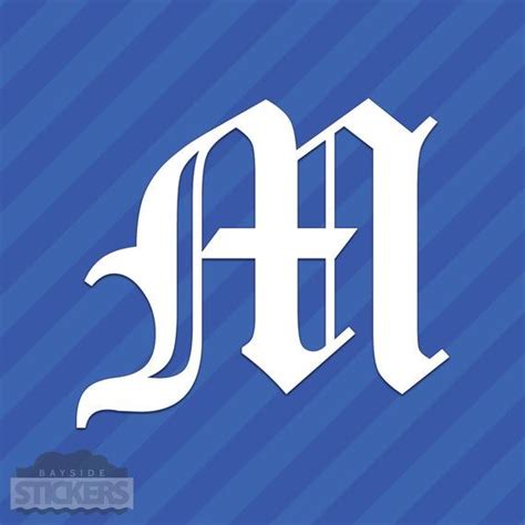Old English Letter M Initial Vinyl Decal Sticker Diploma Font Etsy