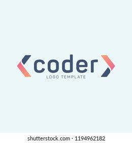 Light Blue Coder Logo Design Stock Vector Royalty Free 1194962182