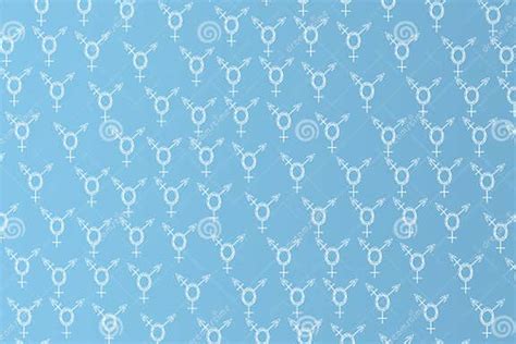 Textura Con Intersex Y Símbolo Del Transexual En Azul Stock De