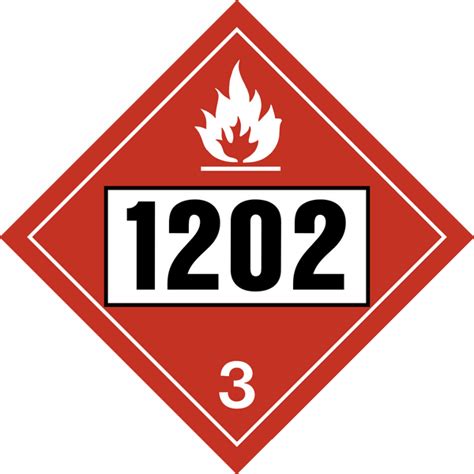 Class 3 Un 1202 Diesel Tdg Placard Western Safety Sign