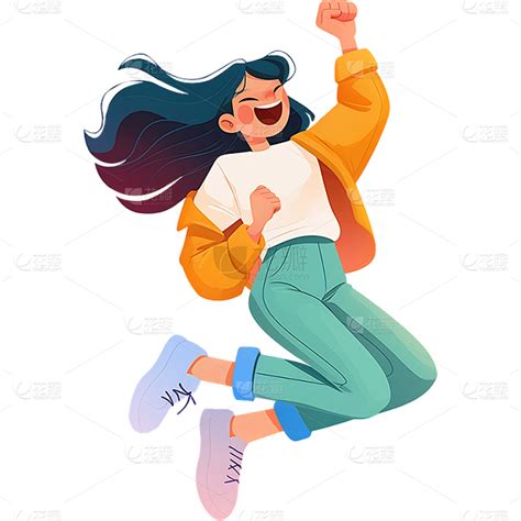 人物系列渐变扁平风卡通人物女生