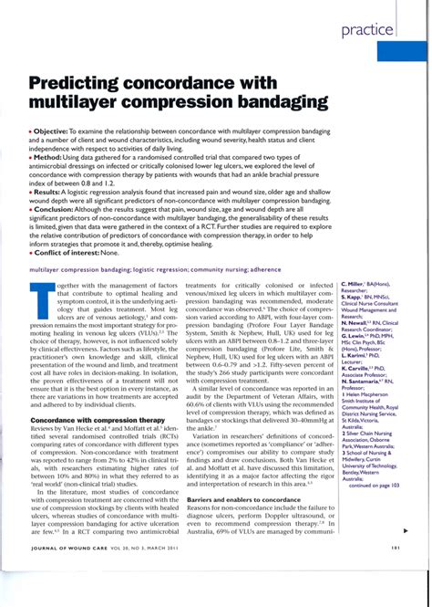Pdf Predicting Concordance With Multilayer Compression Bandaging