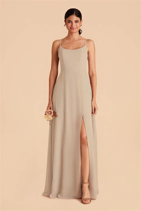 Almond Amy Wide Scoop Neck Bridesmaid Dress Birdy Grey
