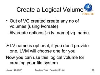 Storage Management Using LVM PPT