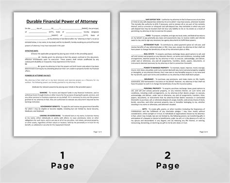 Durable Financial Power Of Attorney Template Printable Poa Form