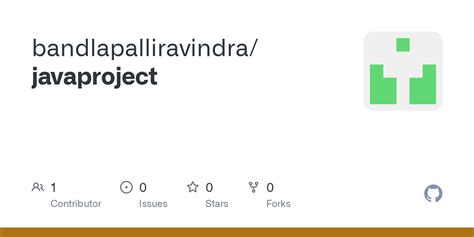 GitHub Bandlapalliravindra Javaproject