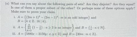 solved a what can you say about the following pairs of