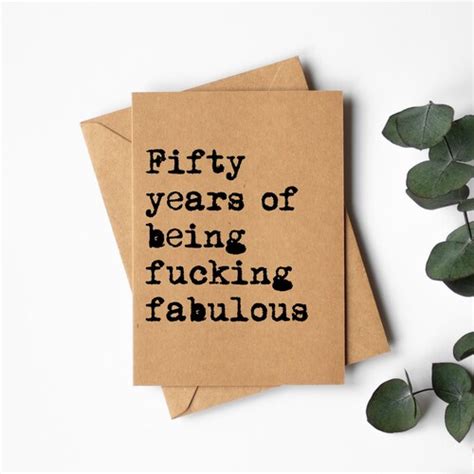 50th Birthday Card For Her Fifty Years Of Being Fucking Etsy