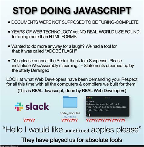 Stopdoingjavascript Programmerhumor Io