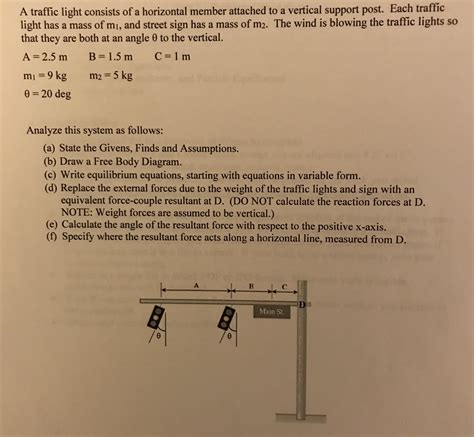 Solved A Traffic Light Consists Of A Horizontal Member Chegg