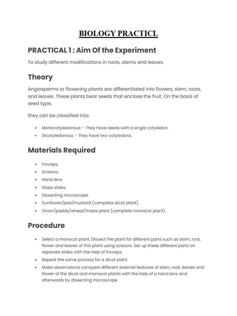 biology practicl pdf