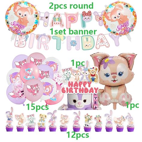 Linabell Birthday Theme Set Happy Birthday Banner Big Cake Topper
