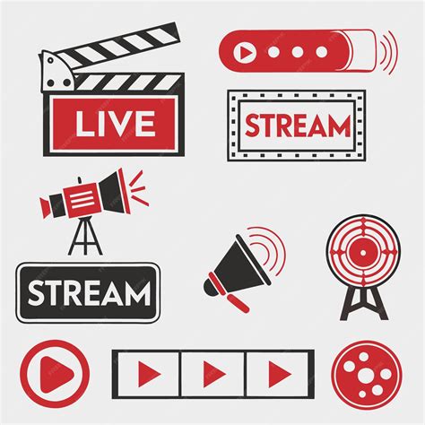 Premium Vector | Live Stream Icon Set