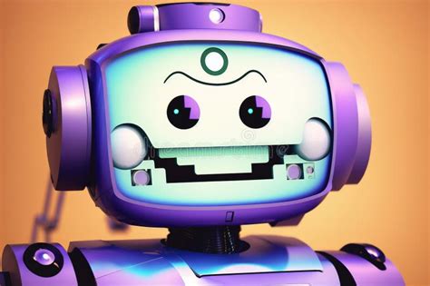 Robot With A Smile On His Face Cyborg With A Happy Expression On His