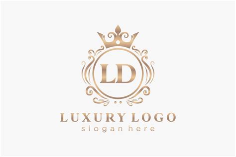 Plantilla De Logotipo De Lujo Real De Letra Ld Inicial En Arte