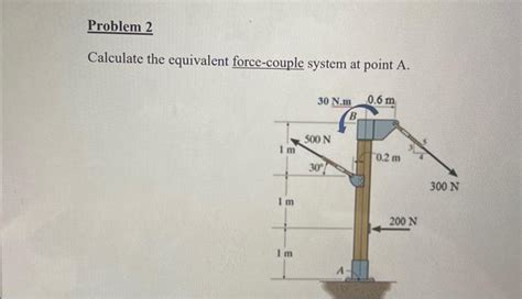 Solved Calculate The Equivalent Force Couple System At Point