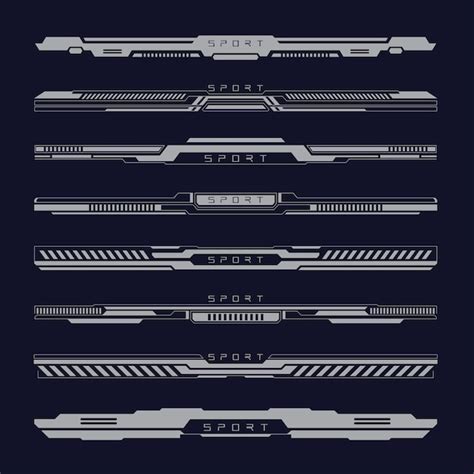 Premium Vector Futuristic Header And Footer Interface Future Technology Head Up Display Vector