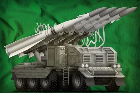 사우디아라비아 국기 배경 도시 위장의 전술 단거리 탄도 미사일 3 차원 일러스트 레이 션 0명에 대한 스톡 사진 및 기타 이미지 0명 기 대포 Istock