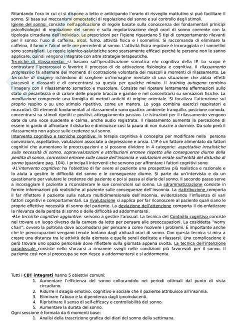Riassunto Esame Psicologia Del Sonno Prof Giganti Libro Consigliato