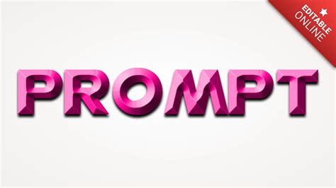 Prompt Pink Bevelled Text Effect Generator
