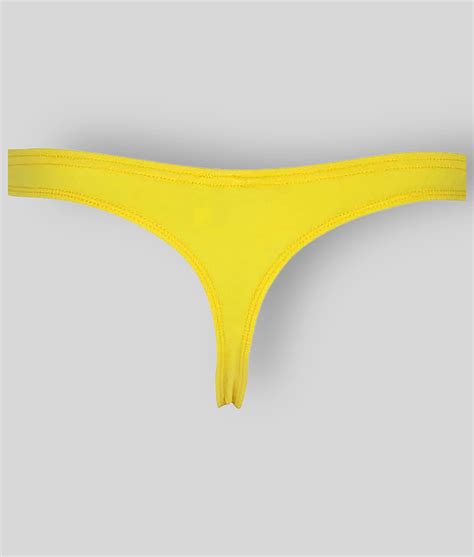 La Intimo Yellow Cotton Blend Mens Thongs Pack Of 1 Buy La