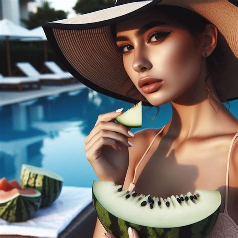 Premium Psd Hyper Realistic Vector Art Trendy Young Female Girl Pool