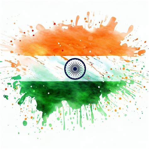 Premium Photo Indian Flag Watercolor Background With Ashoka Chakra