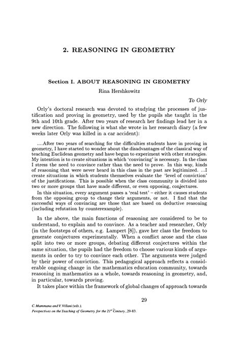 Pdf Reasoning In Geometry