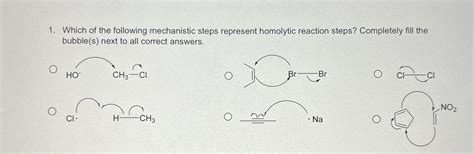 Solved Which Of The Following Mechanistic Steps Represent Chegg