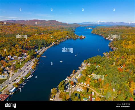 Alton Bay At Lake Winnipesaukee Aerial View And Village Of Alton Bay In