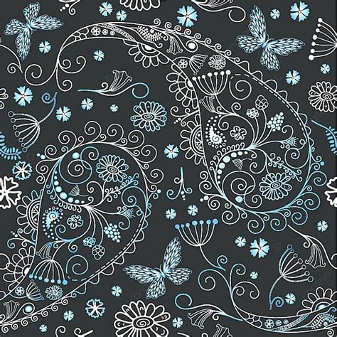 Patrón Floral Transparente Negro Ilustraciones Resumen Vintage Vector PNG dibujos Obra De Arte