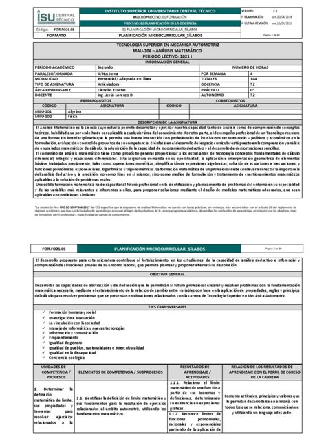 SÍlabo AnÁlisis MatemÁtico 2an Mau Jl Signed Pdf Derivado