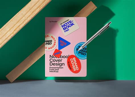ノートカバーモックアップ 無料のpsdテンプレート