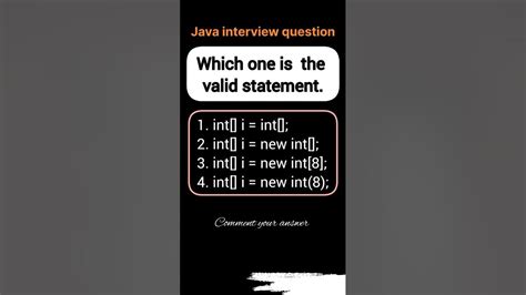 Java Array Declaration Interview Question Youtube