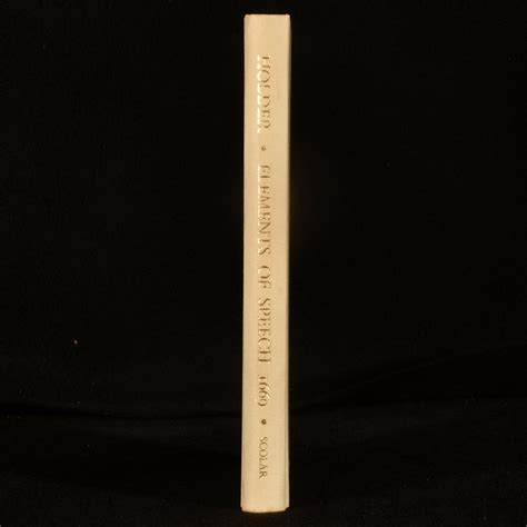 Elements Of Speech 1669 By William Holder Near Fine Cloth 1967 First
