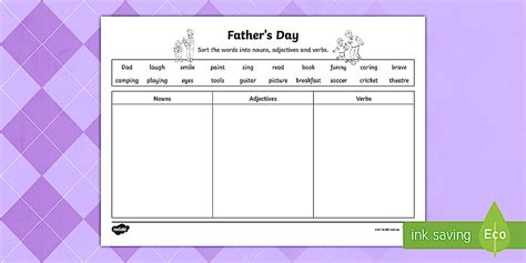 Qld Fathers Day Word Class Sort Worksheet Teacher Made Qld Fathers Day Word Class Sort Worksheet Teacher Made