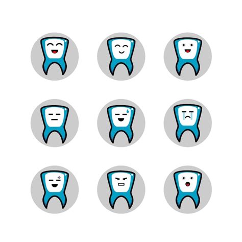 Conjunto De Iconos Dentales Vector Premium