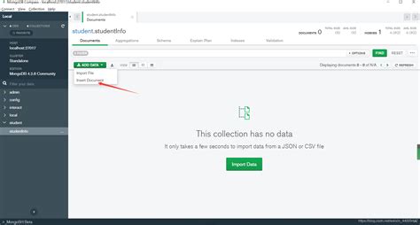 使用mongodb Compass数据库可视化管理工具操作mongodb数据库进行增删改查，数据导入导出mongodb Compress