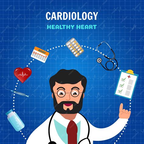 Premium Vector Cardiologist And Cardiology Items Around In Vector