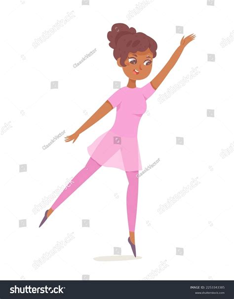 Ballerina Dancing Vector Illustration Cartoon Young Stock Vector