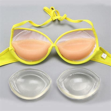 Triangle Push Up Silicone Bra Inserts Breasts Pad Bikini Bra Cleavage