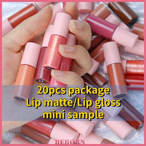 Lipmatte 20pcs2box Matte Lip Gloss Mini Velvet Sample Set Shopee