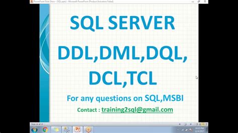 Sql Ddl Commands Sql Dml Commands Youtube