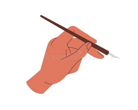 Hand Holding Pen Tool For Calligraphy Art Ink Handwriting Artists Arm Writing Drawing With