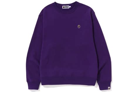 Bape Ape Head One Point Relaxed Fit Crewneck Ss23 Purple Mens Ss23
