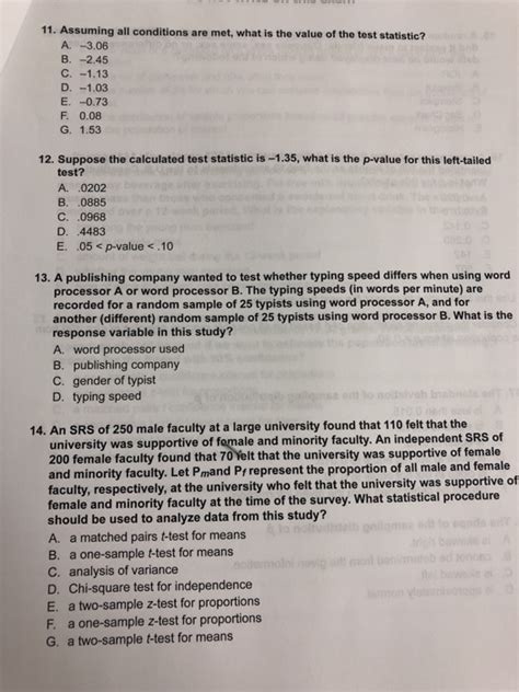 Solved 11 Assuming All Conditions Are Met What Is The