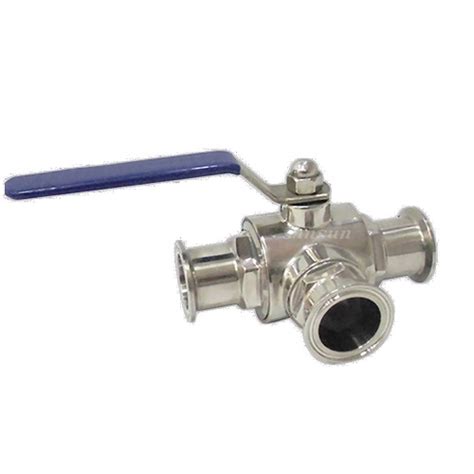 Válvula Bola 3 Vías Sanitaria Clamp Soltec